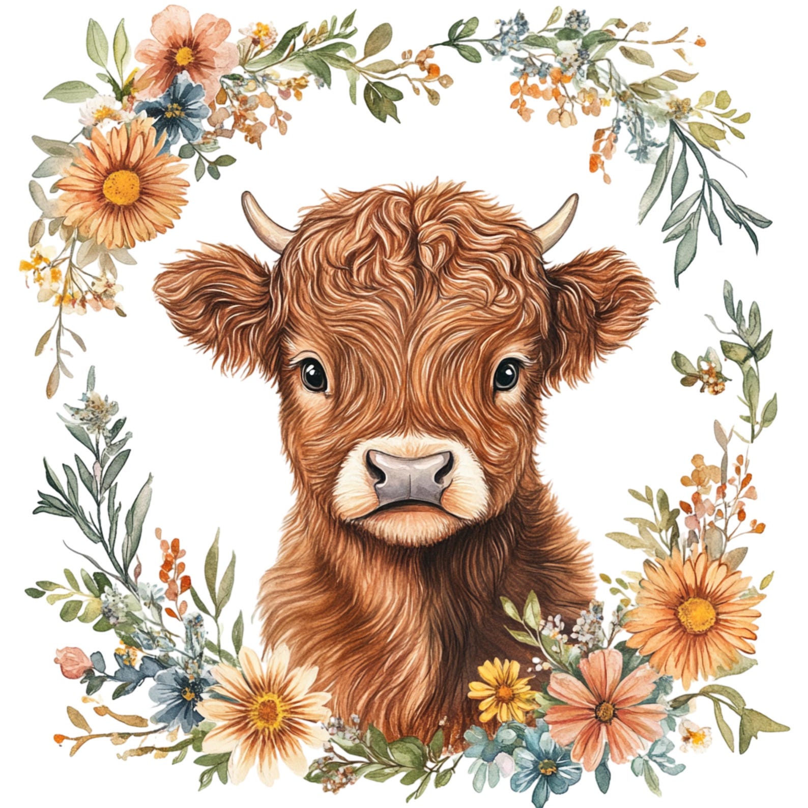 10 Spring Highland Cow Clipart Spring Clip Art Highland Cows High ...