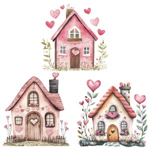 11 Whimsical Valentine House Clipart Valentine Homes Clip Art Cozy ...