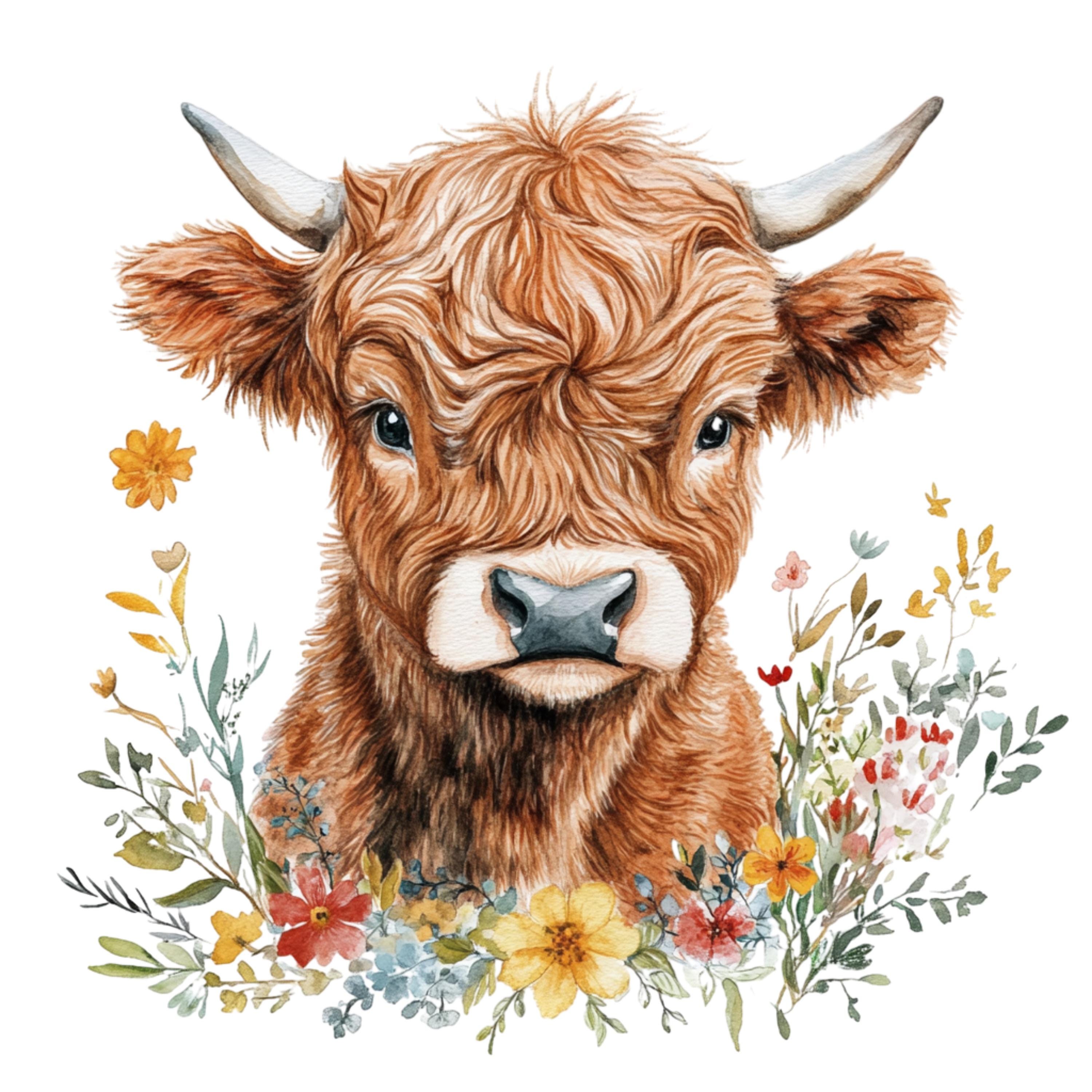 10 Spring Highland Cow Clipart Spring Clip Art Highland Cows High ...