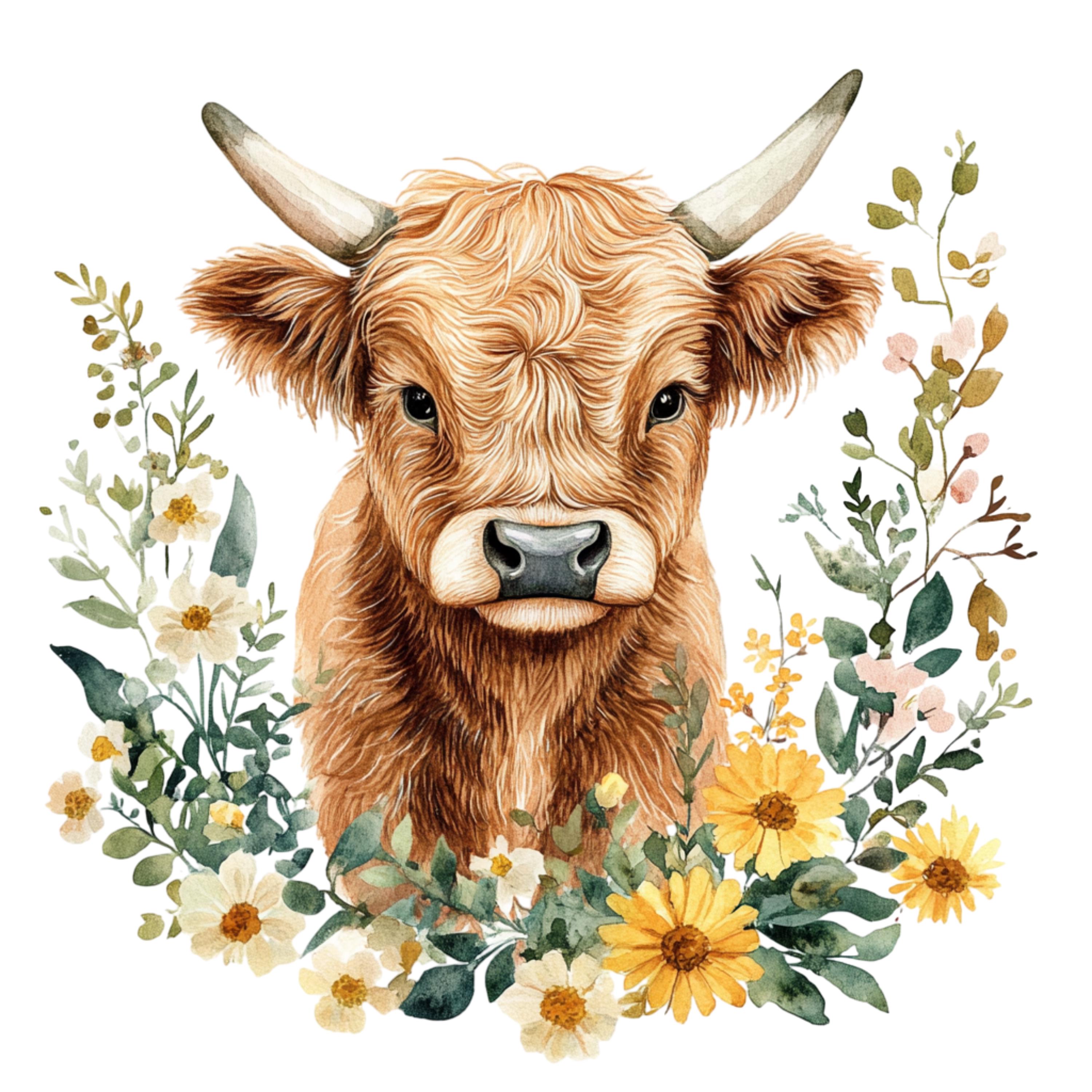 10 Spring Highland Cow Clipart Spring Clip Art Highland Cows High ...