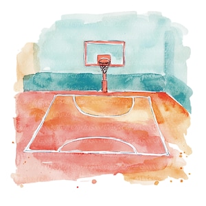 Watercolor Basketball Clipart Sports Clip Art 12 Basketball Graphics ...