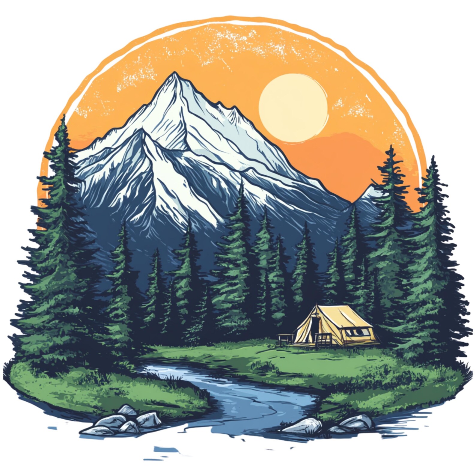 13 Mountains Campsite Clipart Mountain Sunrise Clip Art Camping High ...