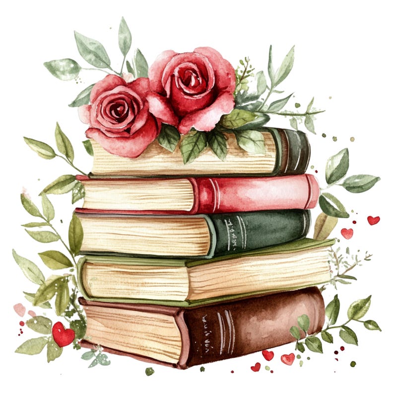 10 Valentine Stack of Books Clipart High Res Pngs Valentines Day Clip ...