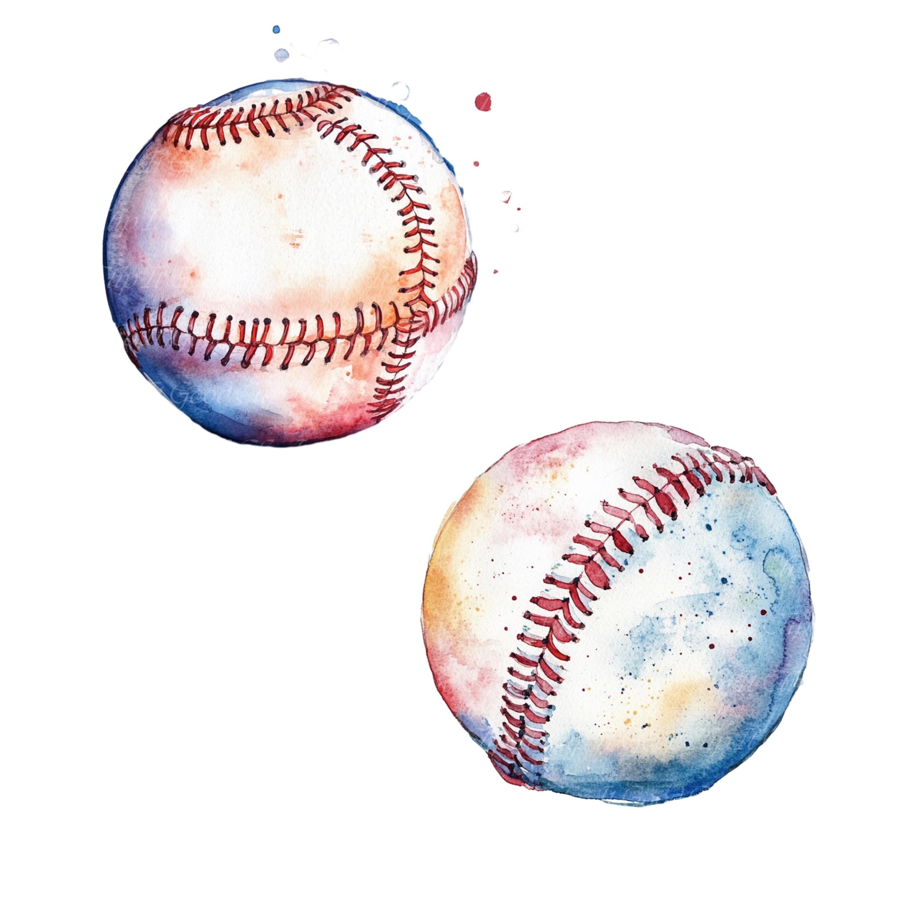 12 Watercolor Baseball Clipart Sports Clip Art Baseball Graphics High ...