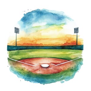 12 Watercolor Baseball Clipart Sports Clip Art Baseball Graphics High ...