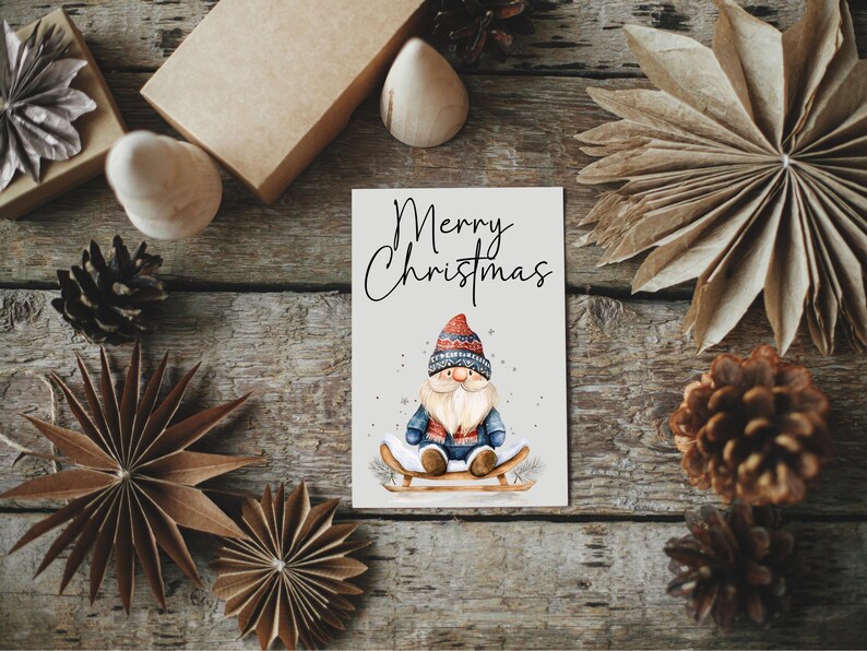 Watercolor Winter Gnomes Clipart Whimsical Festive Gnomes Clip Art Cute ...