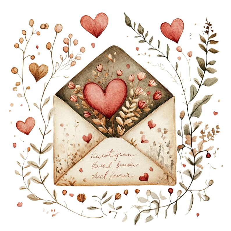 12 Valentine Love Letter Clipart Valentines Scandinavian High Res Pngs ...