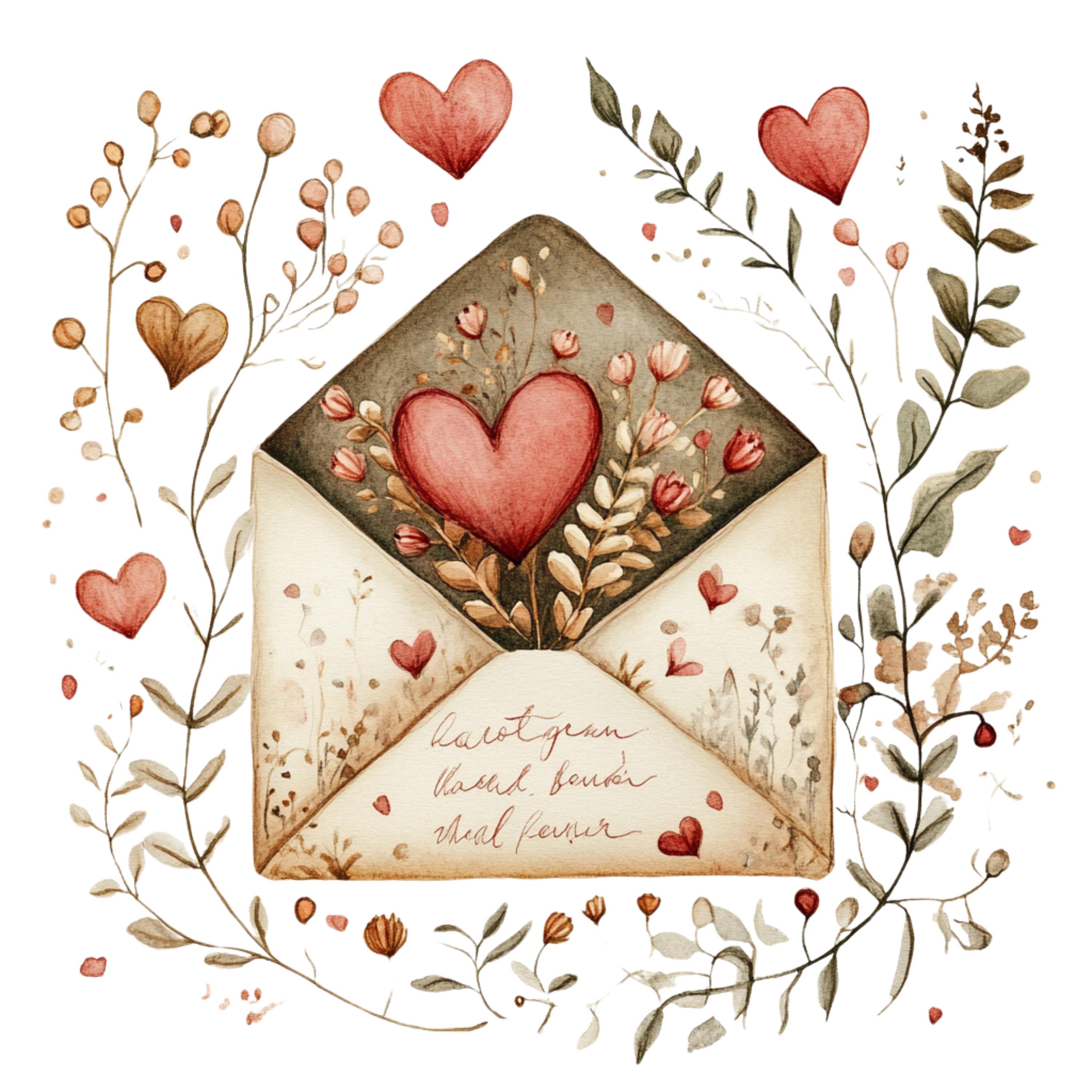 12 Valentine Love Letter Clipart Valentines Scandinavian High Res Pngs ...