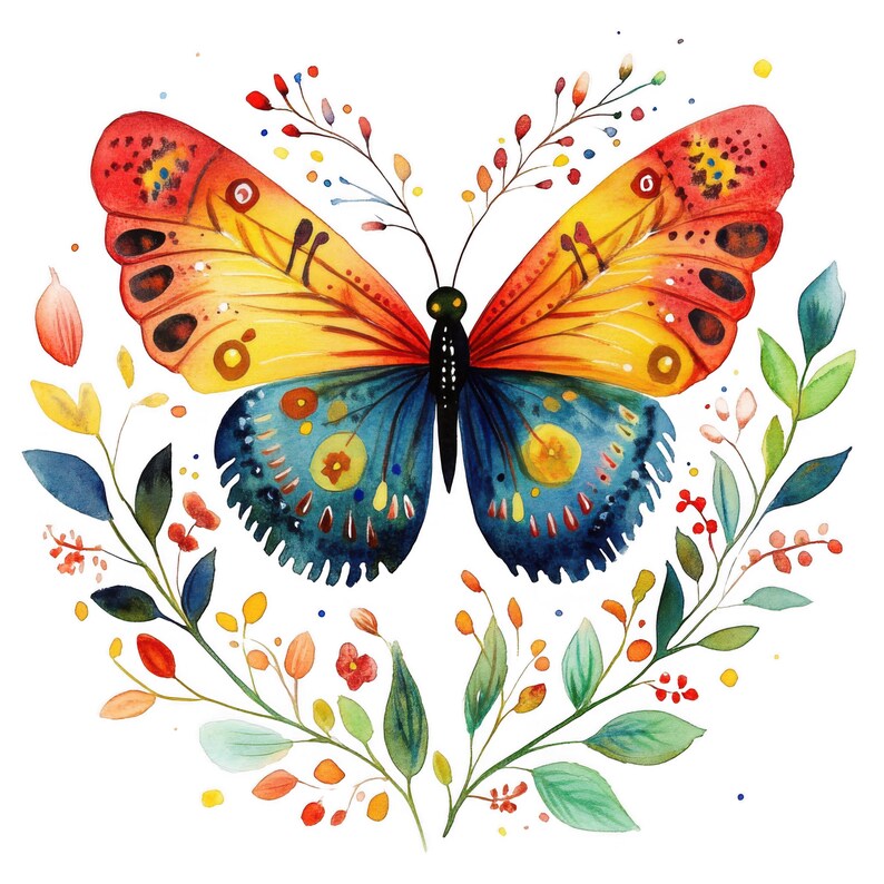 13 Spring Butterflies Clipart Butterfly Clip Art Butterfly Folk Art ...