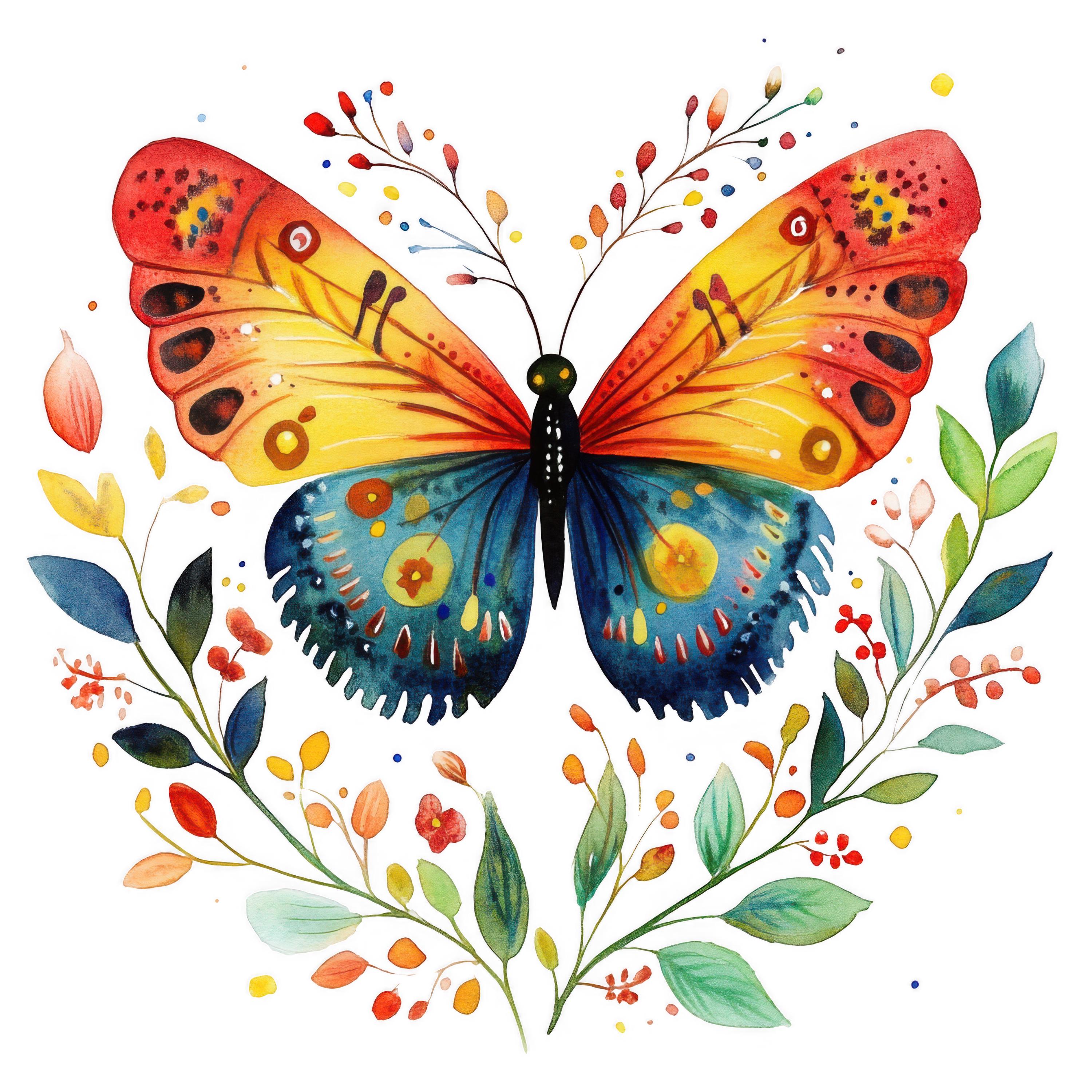 13 Spring Butterflies Clipart Butterfly Clip Art Butterfly Folk Art ...