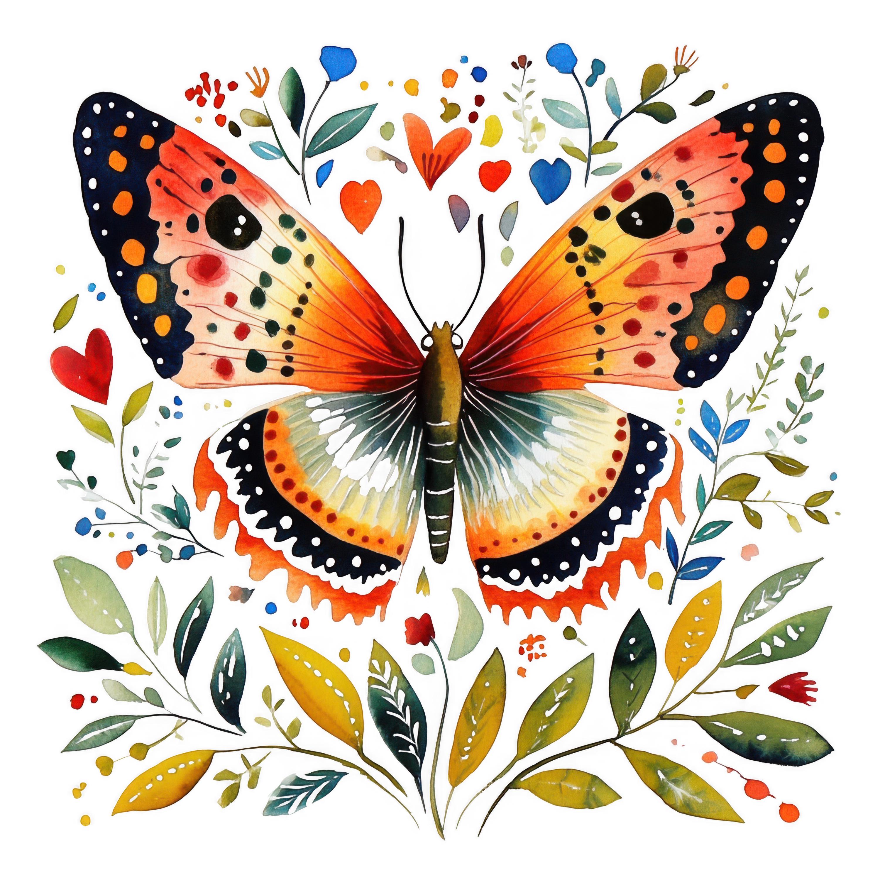 13 Spring Butterflies Clipart Butterfly Clip Art Butterfly Folk Art ...