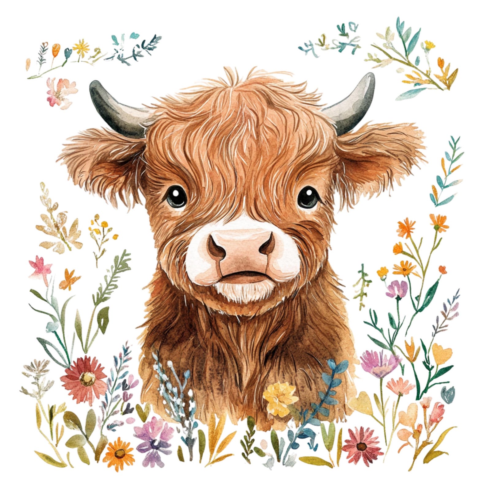 10 Spring Highland Cow Clipart Spring Clip Art Highland Cows High ...