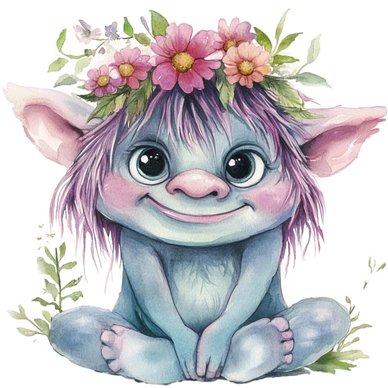 14 Spring Trolls Clipart Cute Troll Clip Art Floral Troll High Quality ...