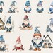 Watercolor Winter Gnomes Clipart Whimsical Festive Gnomes Clip Art Cute ...