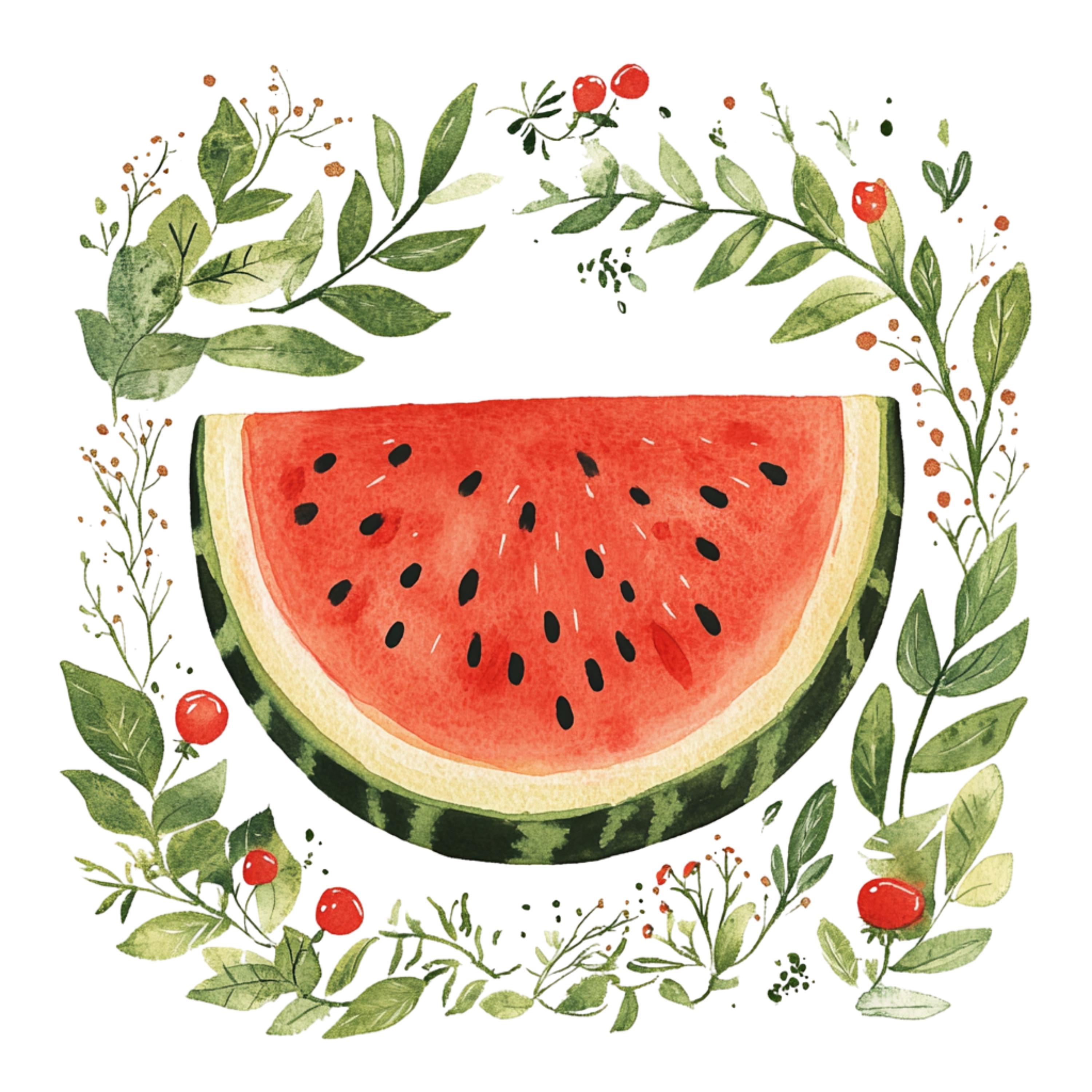 10 Watercolor Watermelon Clipart Printable Watermelons Scandinavian ...