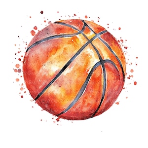 12 Watercolor Basketball Clipart Sports Clip Art Basketball Graphics ...