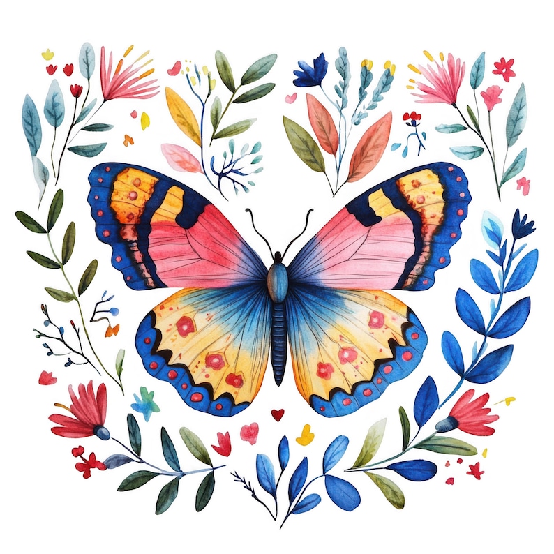 13 Spring Butterflies Clipart Butterfly Clip Art Butterfly Folk Art ...