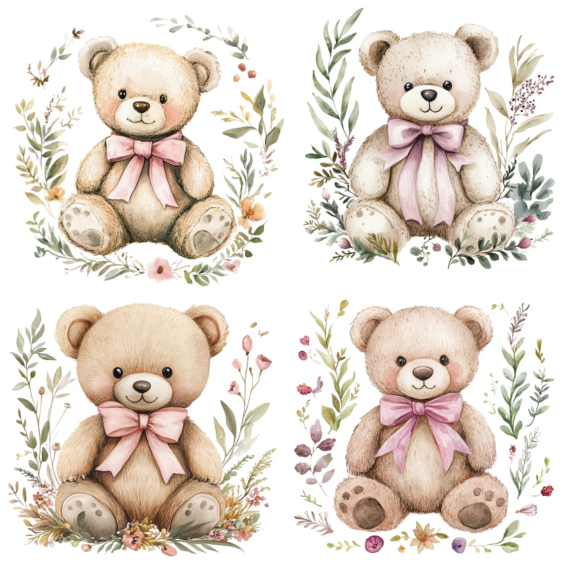 13 Teddy Bear Clipart Teddy Bears Clip Art Teddy Bear Pink Bows High ...