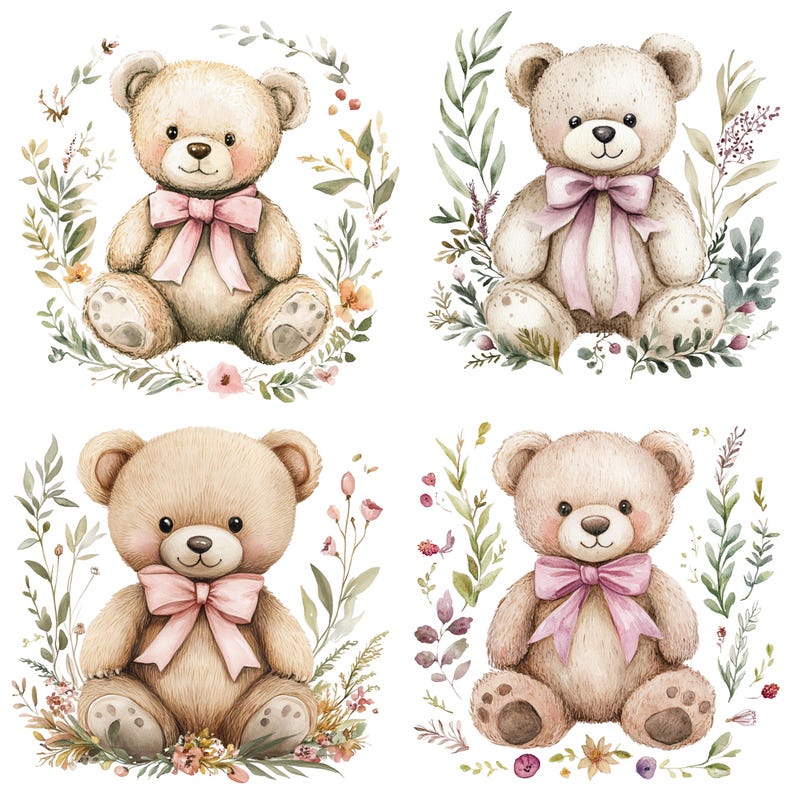 13 Teddy Bear Clipart Teddy Bears Clip Art Teddy Bear Pink Bows High ...