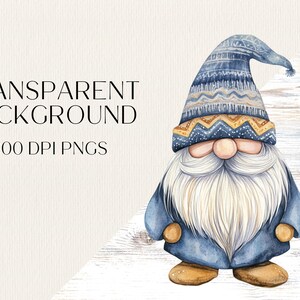 Watercolor Winter Gnomes Clipart Whimsical Festive Gnomes Clip Art Cute ...