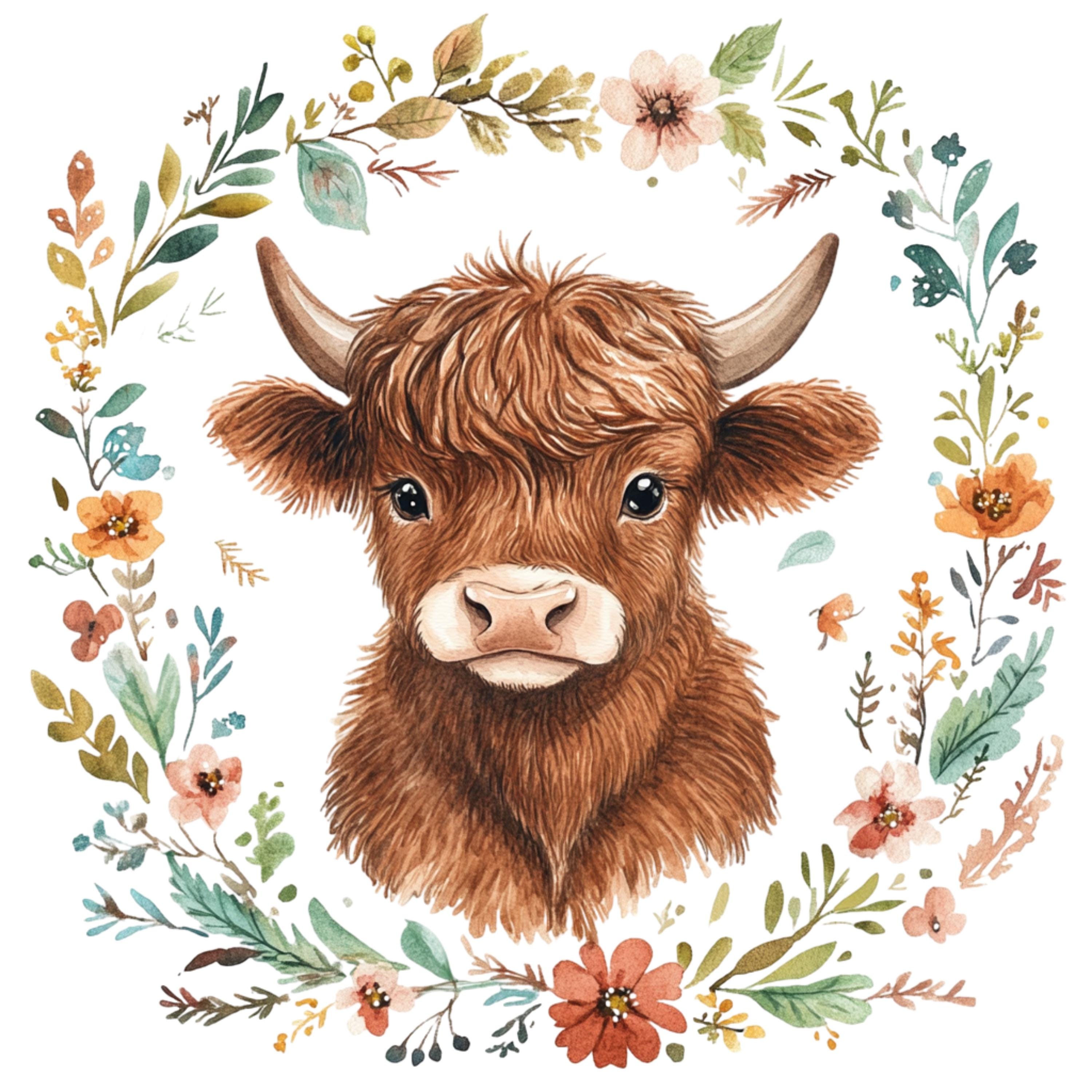 10 Spring Highland Cow Clipart Spring Clip Art Highland Cows High ...