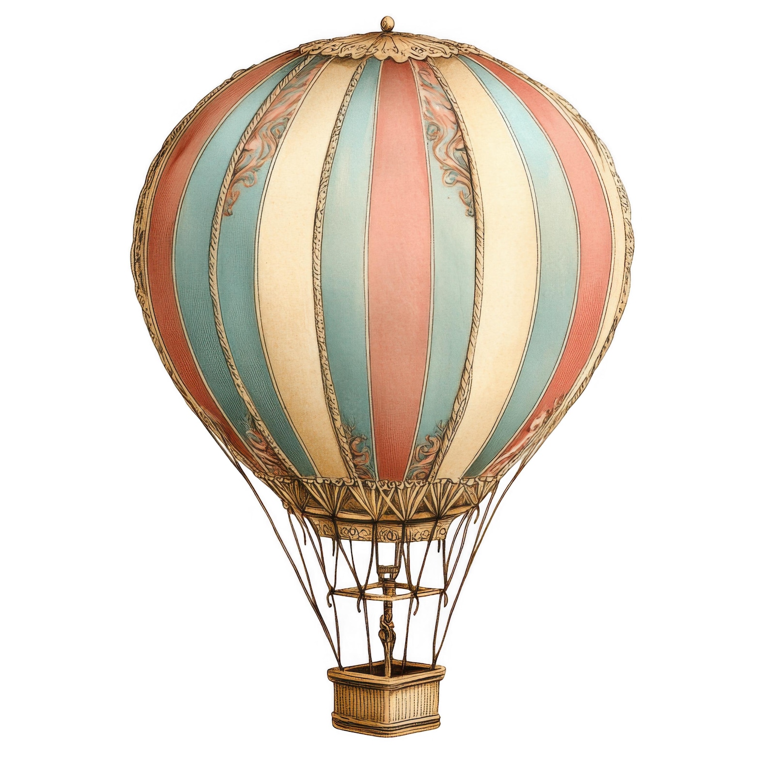 12 Vintage Hot Air Balloons Clipart Watercolor Hot Air Balloons High ...