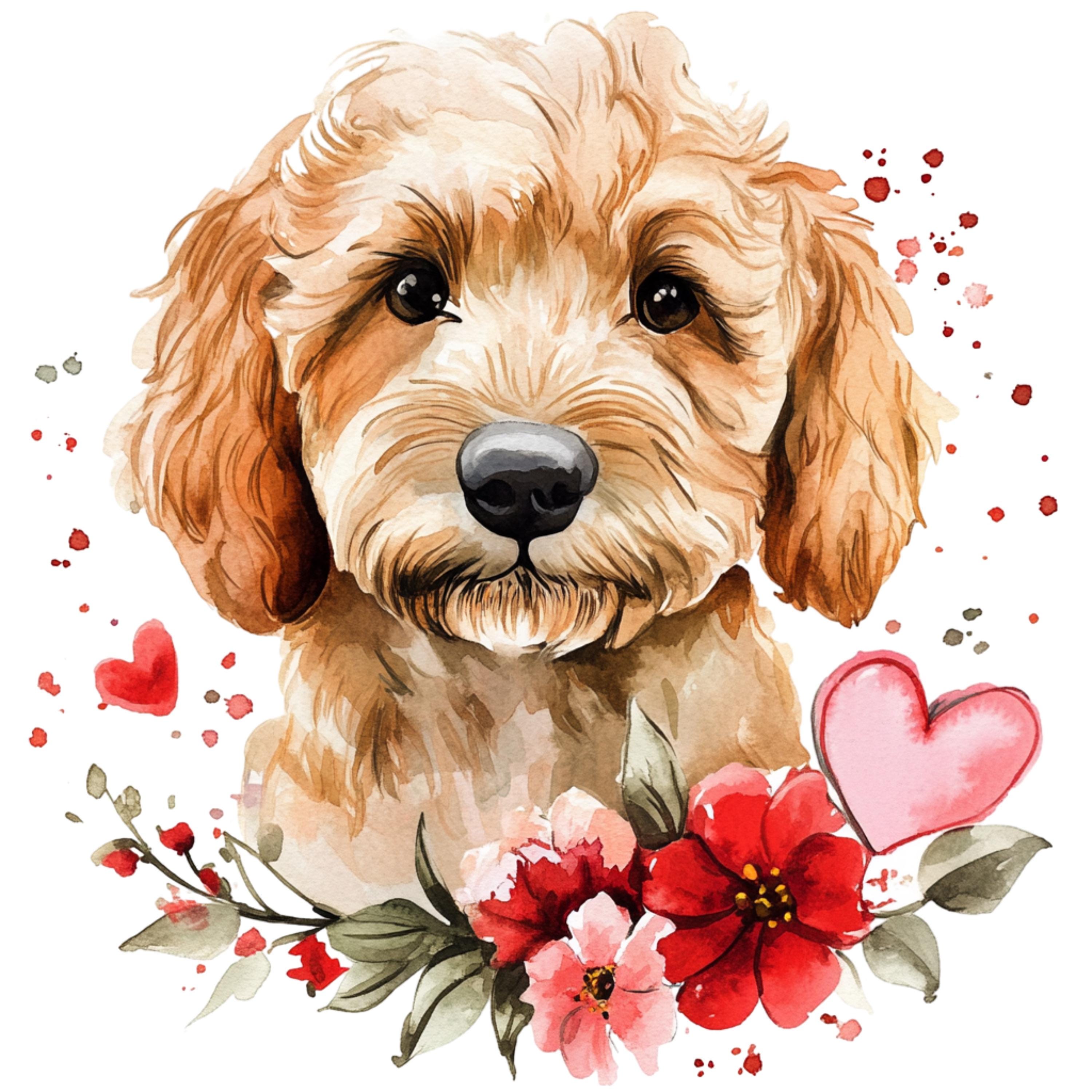 14 Valentine Goldendoodle Clipart Cute Dogs Clip Art Valentines Dogs ...