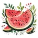 10 Watercolor Watermelon Clipart Printable Watermelons Scandinavian ...