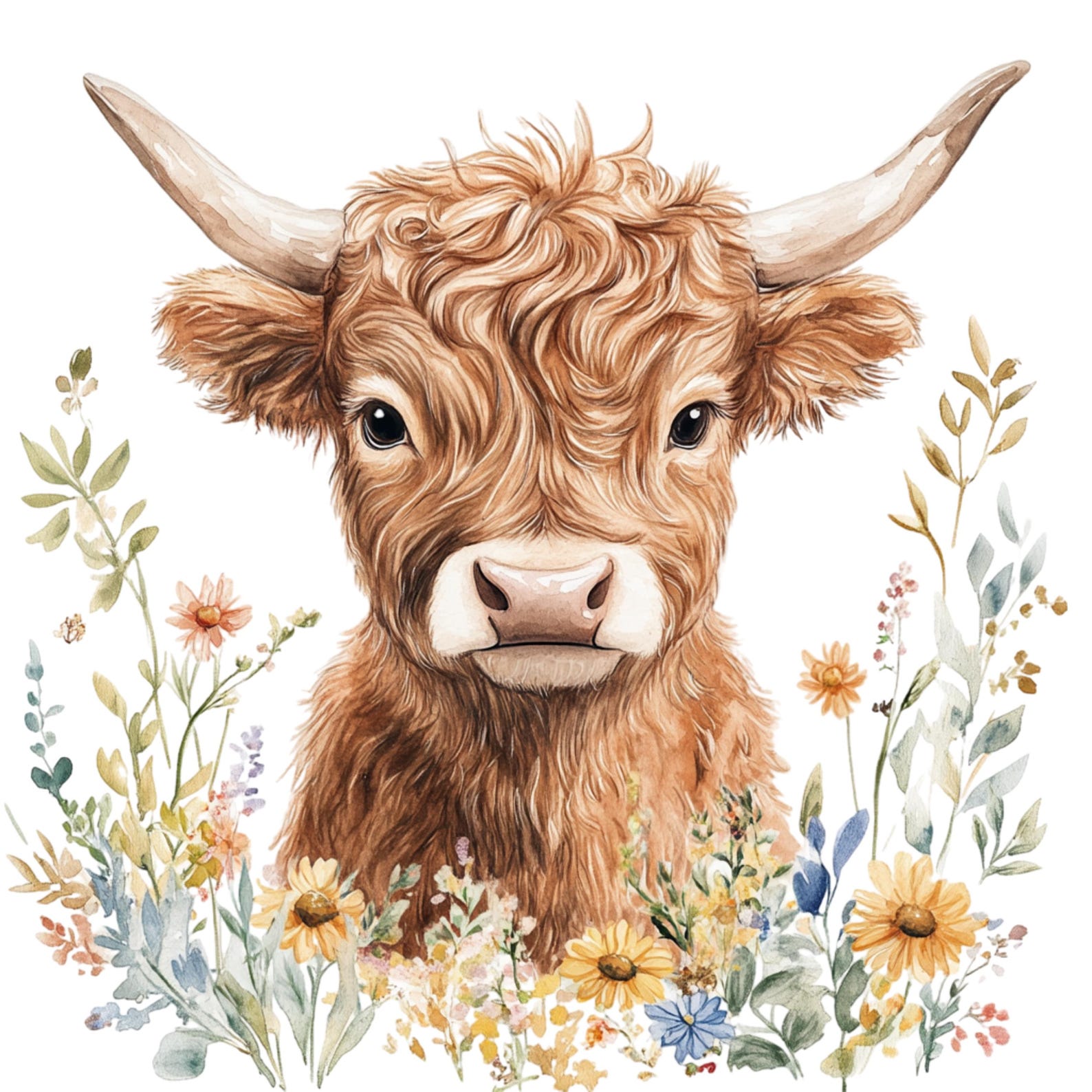 10 Spring Highland Cow Clipart Spring Clip Art Highland Cows High ...