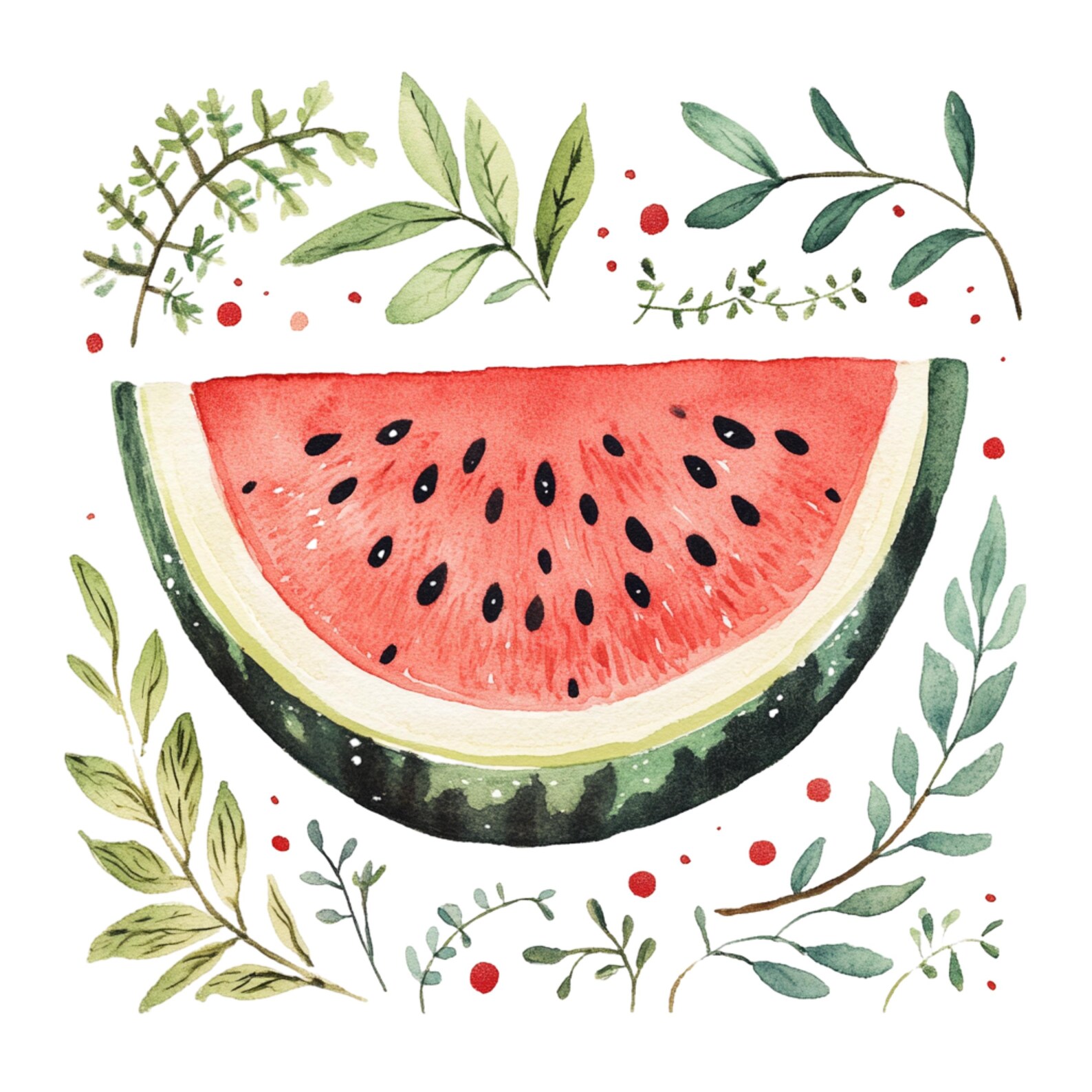 10 Watercolor Watermelon Clipart Printable Watermelons Scandinavian ...