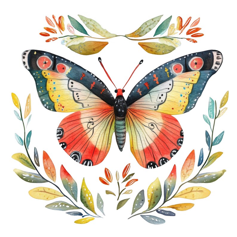 13 Spring Butterflies Clipart Butterfly Clip Art Butterfly Folk Art ...