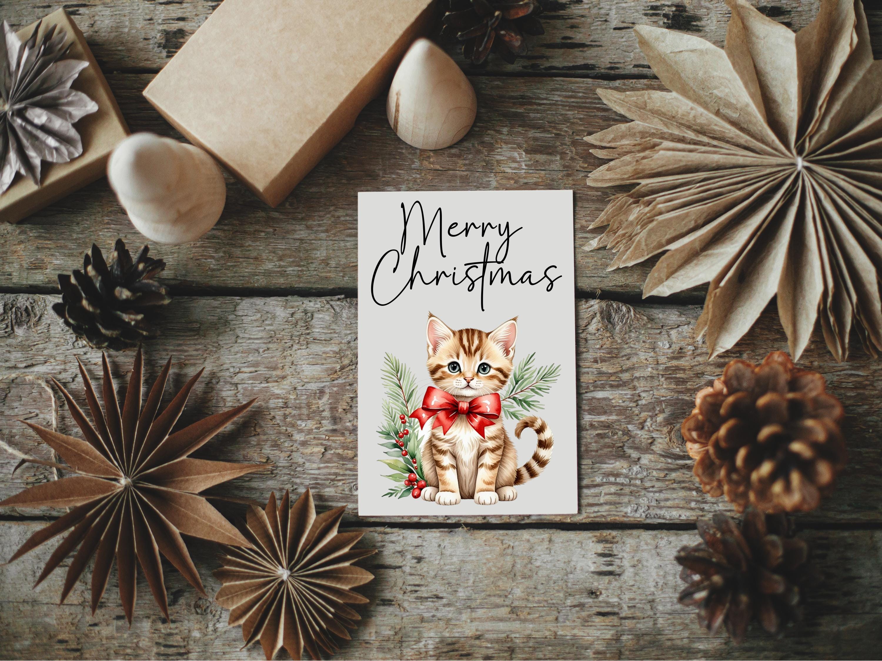 Watercolor Christmas Kittens Clipart Cute Christmas Clip Art Cute ...