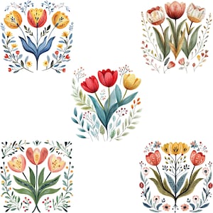 14 Spring Tulips Clipart Tulip Folk Art Clip Art Spring Flowers High ...
