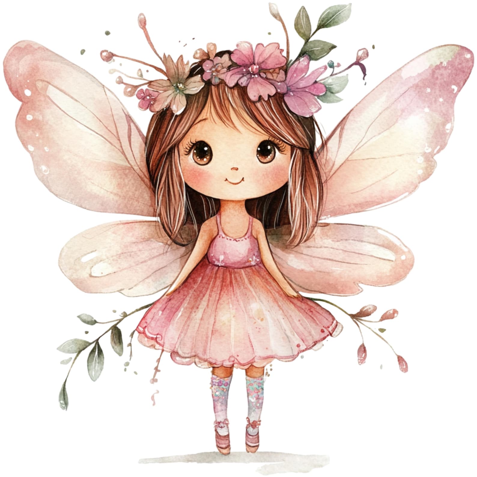 12 Fairy Clipart Pink Spring Fairies Clip Art Watercolor Fairies High ...