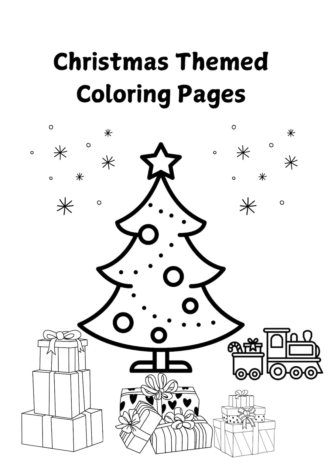 Christmas Themed Coloring Pages - Etsy