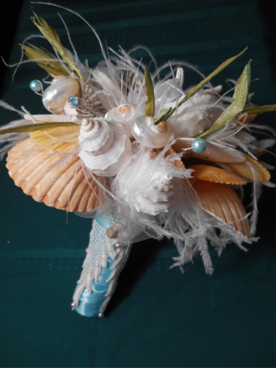 Custom Made Seashell Bouquet - Beach Wedding Bouquet - Custom Made to ...