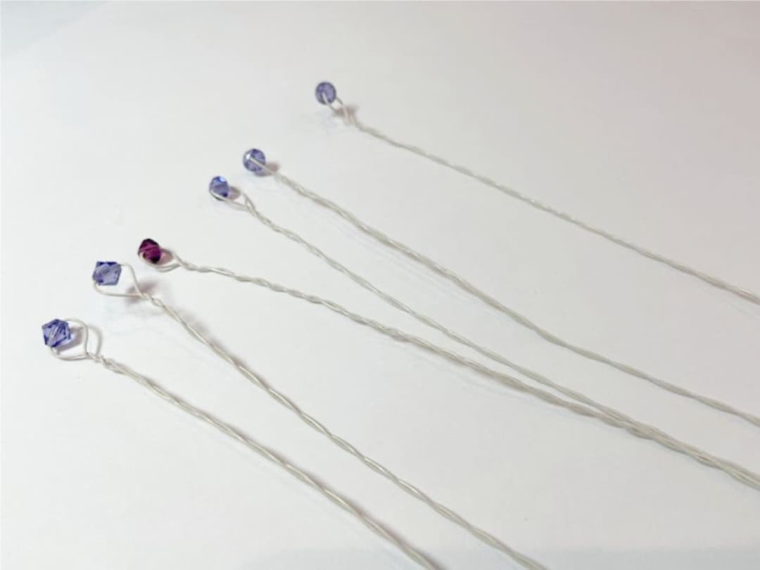 Swarovski Crystal Bead Stems: Purple Wired Floral Arrangement (6pc) - Etsy