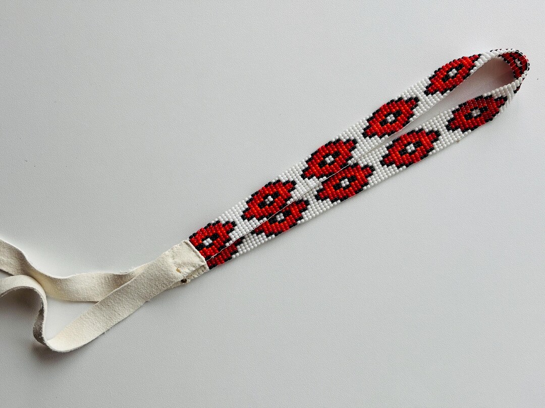 Beaded Loom Hatband | Boho Beaded Headband | Western Loom Beadwork ...