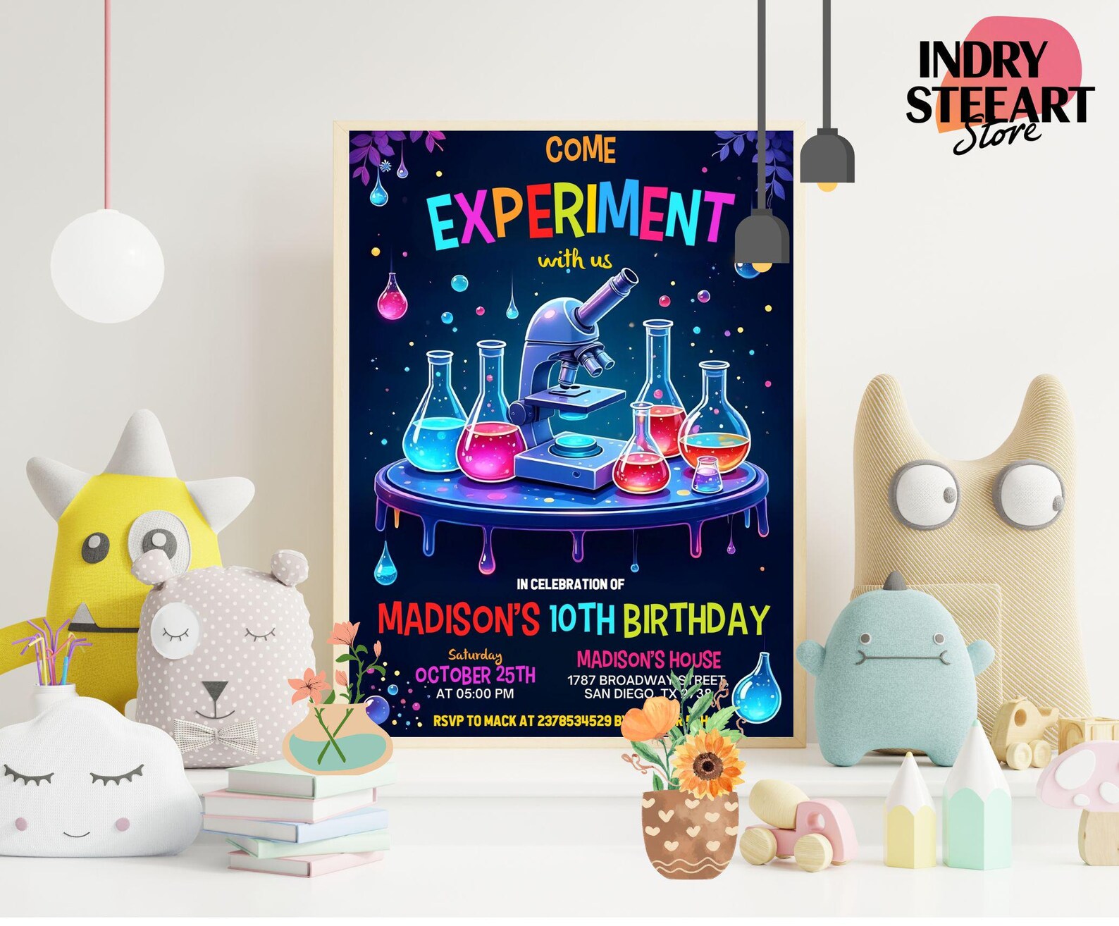 Science Birthday Invitation, Science Invitation, Boy Girl Science Party ...