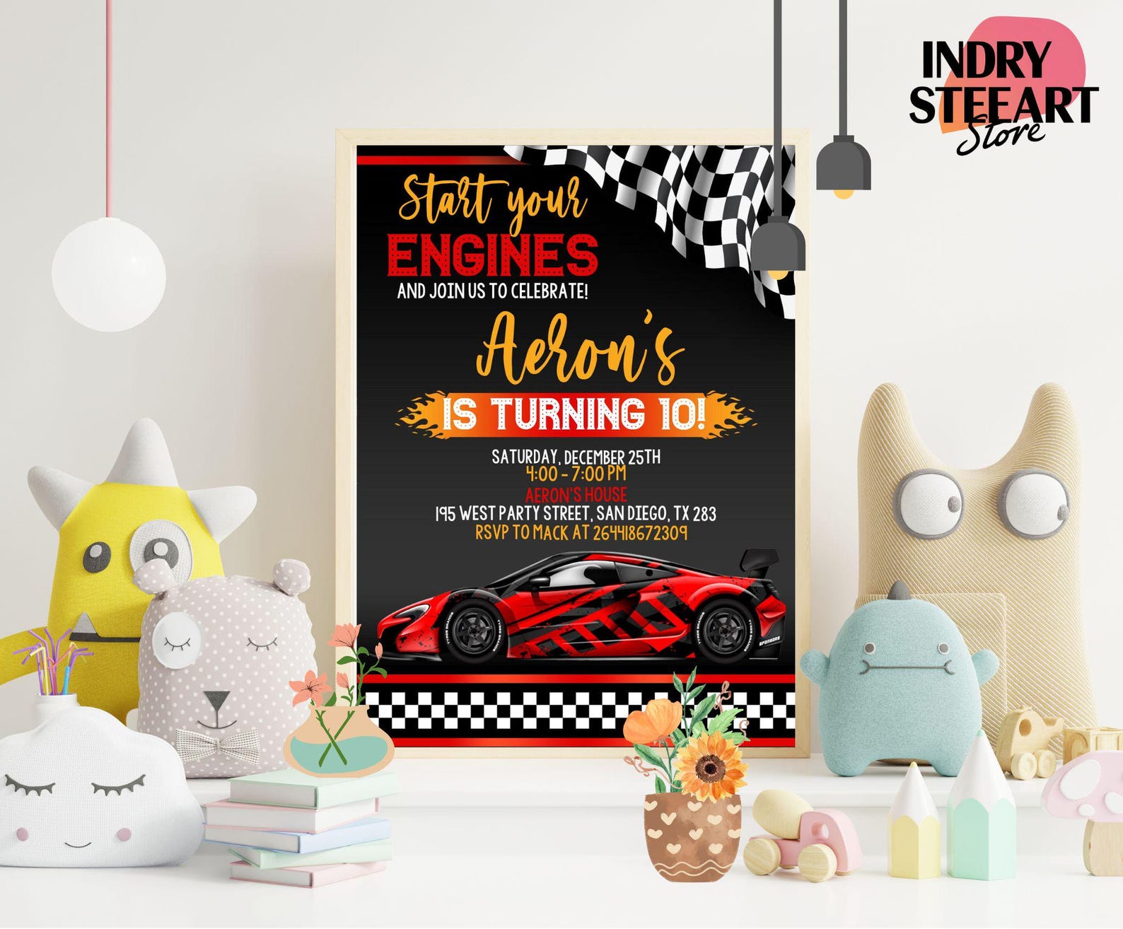 Editable Race Car Birthday Invitation, Race Car Invitation, Race Car ...