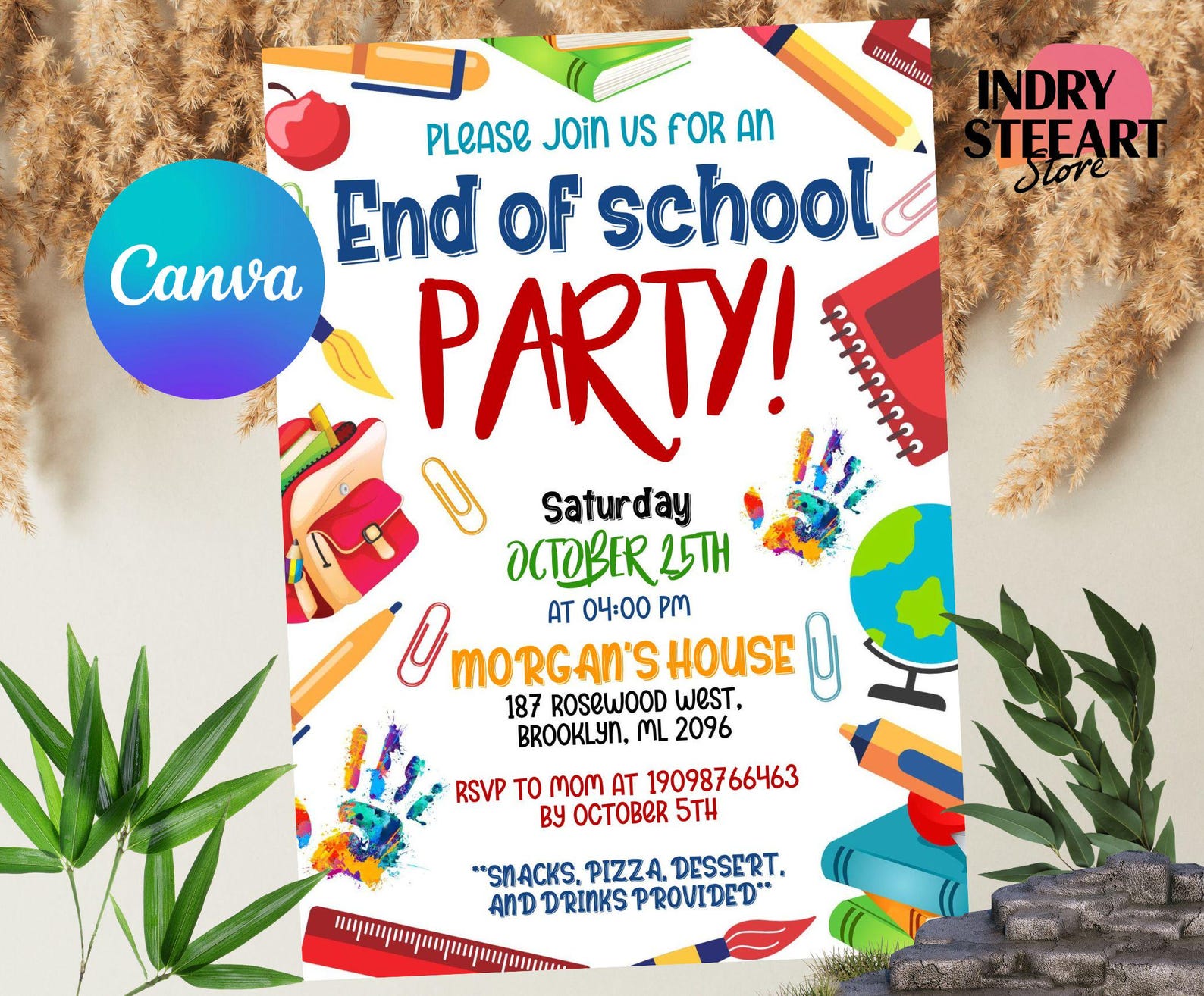 End of School Party Schools Out Party Invitation, End of School ...
