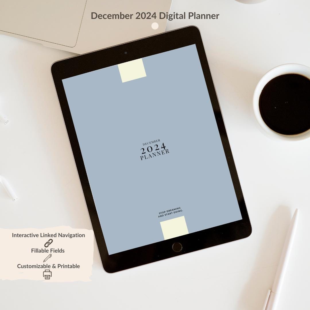 December 2024 Digital Planner - Interactive, Fillable & Printable - Etsy