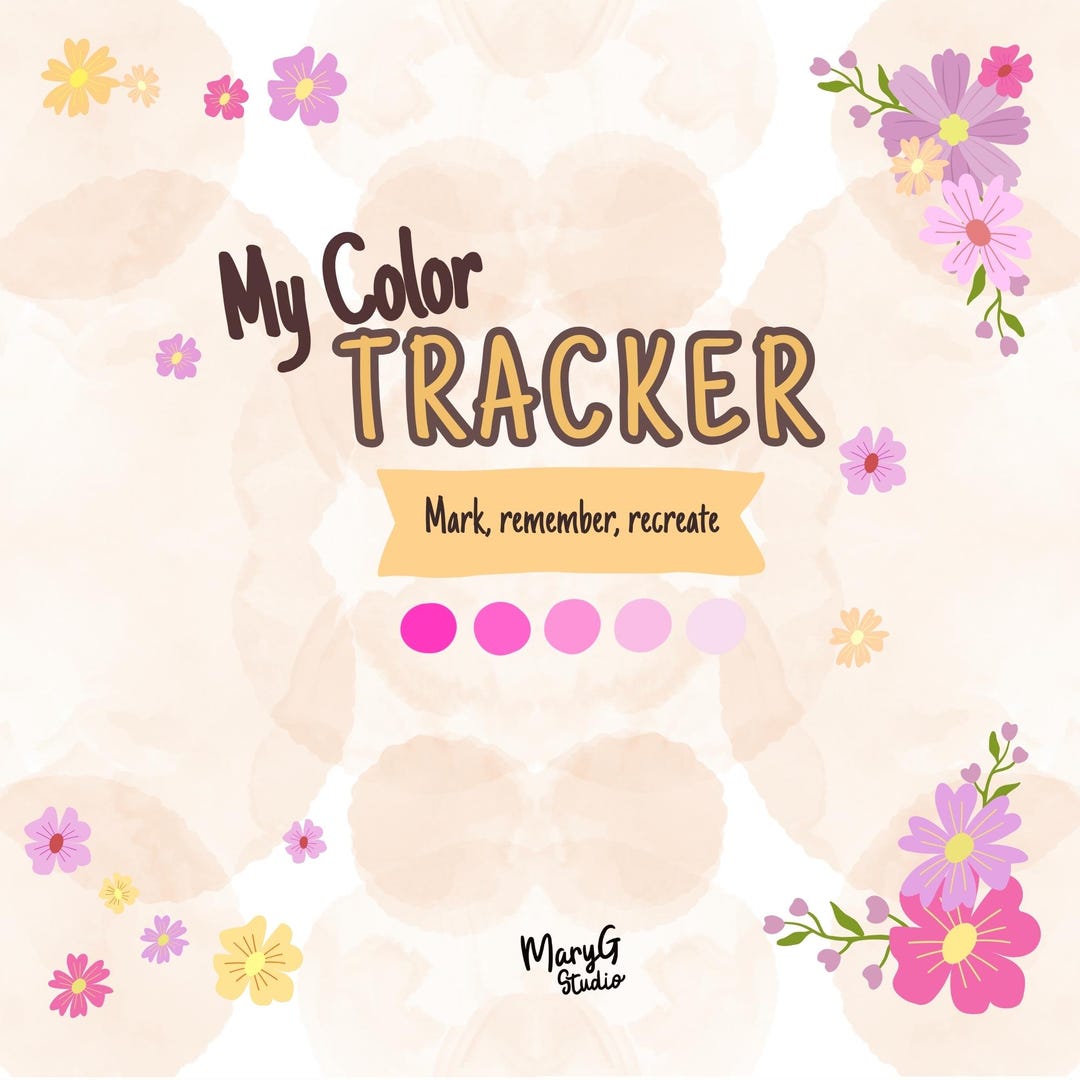 My Color Tracker DIGITAL FILE Mark Remember Recreate a Notebook for ...