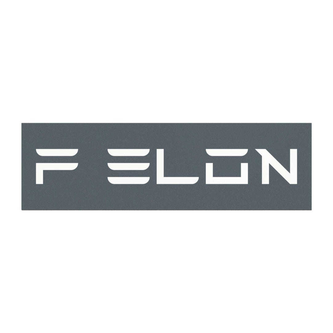 F Elon Car Magnet (NOT for Tesla Models X & S) - Grey With White - Anti ...