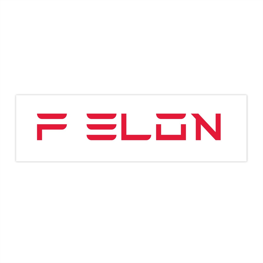 F Elon Bumper Sticker for Tesla white With Red - Etsy