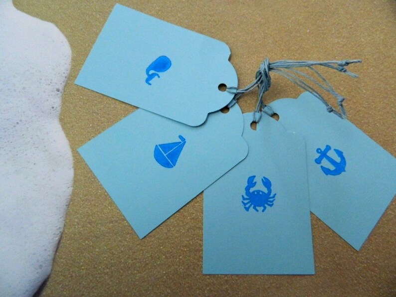 Seaside Gift Tags - Ocean Blue Tags - Beach Themed - Paper Tags ...