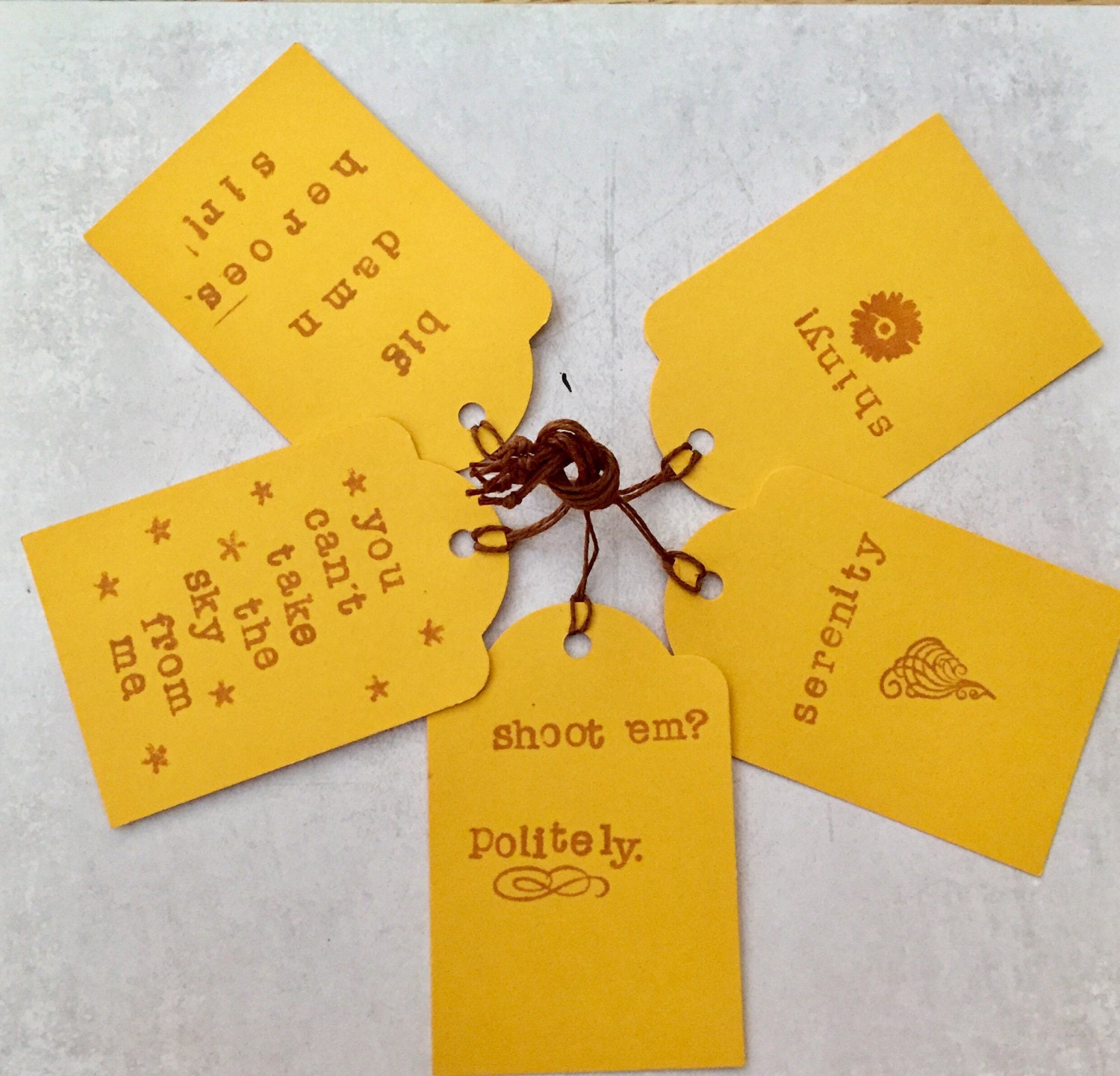 Firefly Gift Tags - Serenity Gift Tags - Brown Coats - Note Tags - Take ...