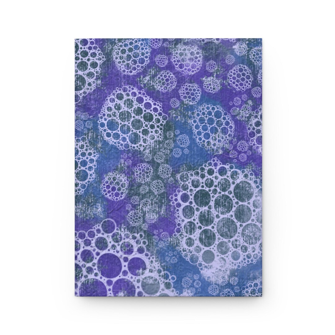 Bubble Pattern Hardcover Journal | Abstract Blue Purple Bubbles - Etsy