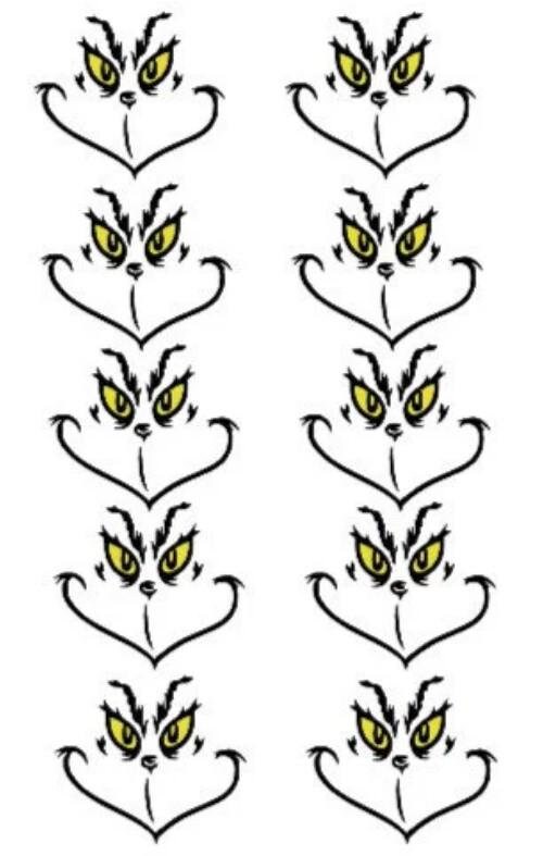 The Grinch Sticker Sheet | Face | Smile | Mischief | How the Grinch ...