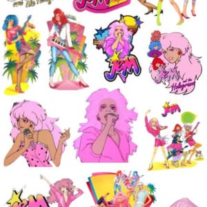 Jem Sticker Sheet | Retro 80's Cartoon | Jem and the Holograms | Female ...